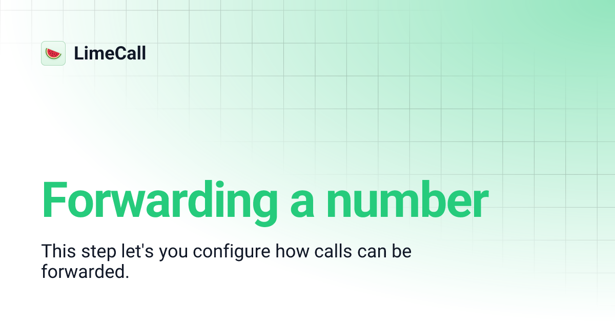 Forwarding a number | LimeCall