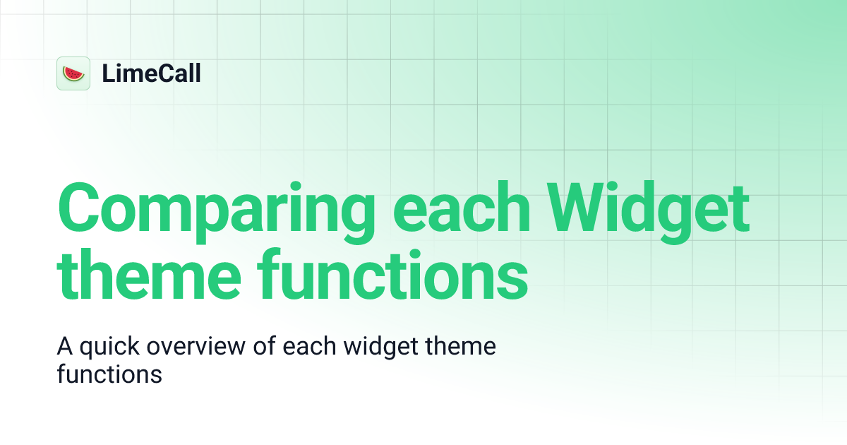 Comparing each Widget theme functions | LimeCall