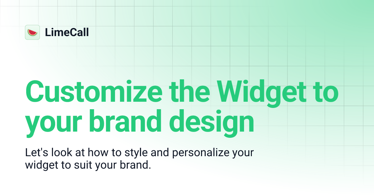 Customize the Widget to your brand design | LimeCall