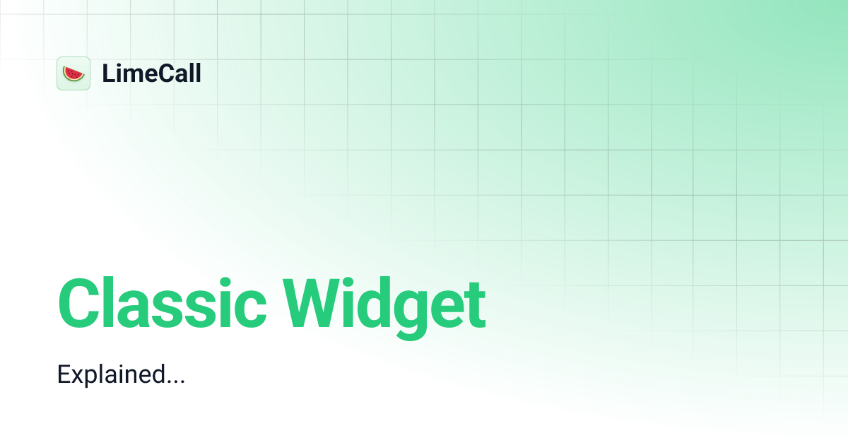 Classic Widget | LimeCall