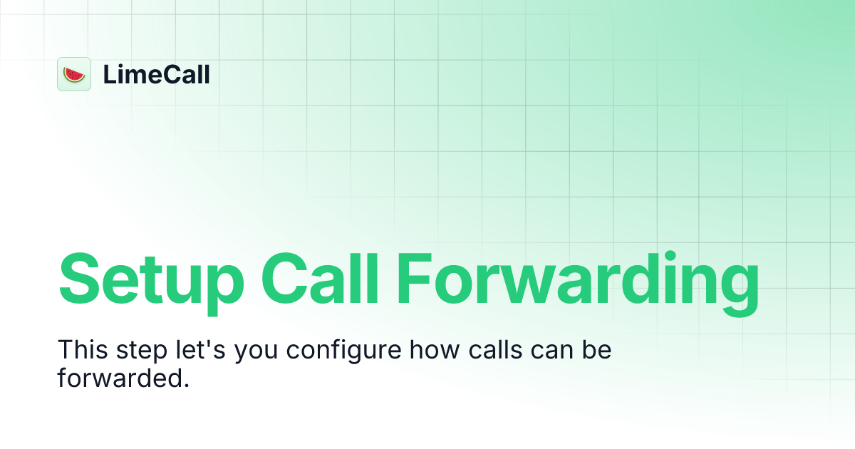 Setup Call Forwarding | LimeCall