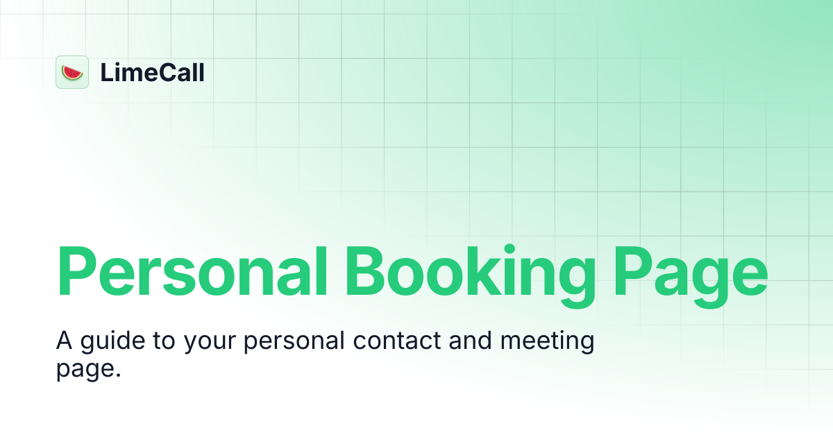Personal Booking Page | LimeCall