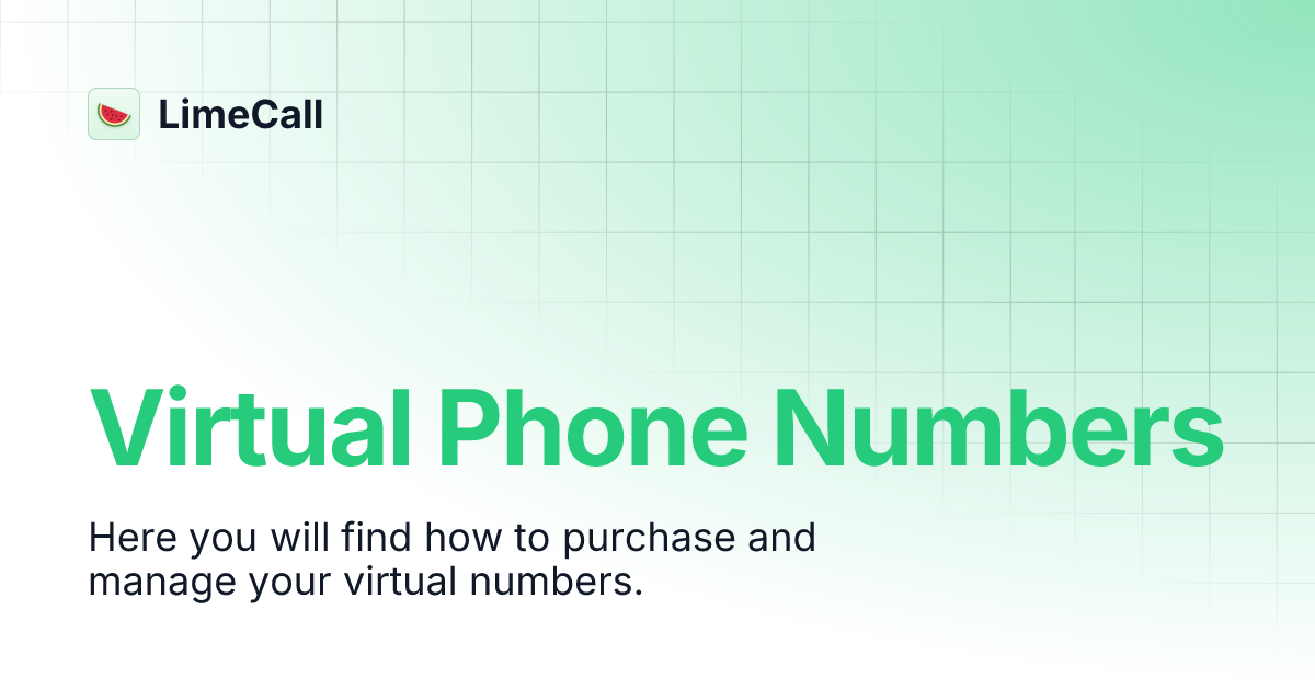 Virtual Phone Numbers | LimeCall